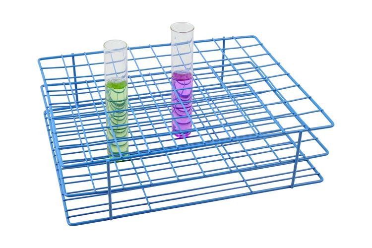 Buy Blue Epoxy Coated Steel Wire Test Tube Rack, 80 Holes, Outer ...