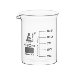 Buy 150ml Beaker Low form, with spout made of borosilicate glass ...