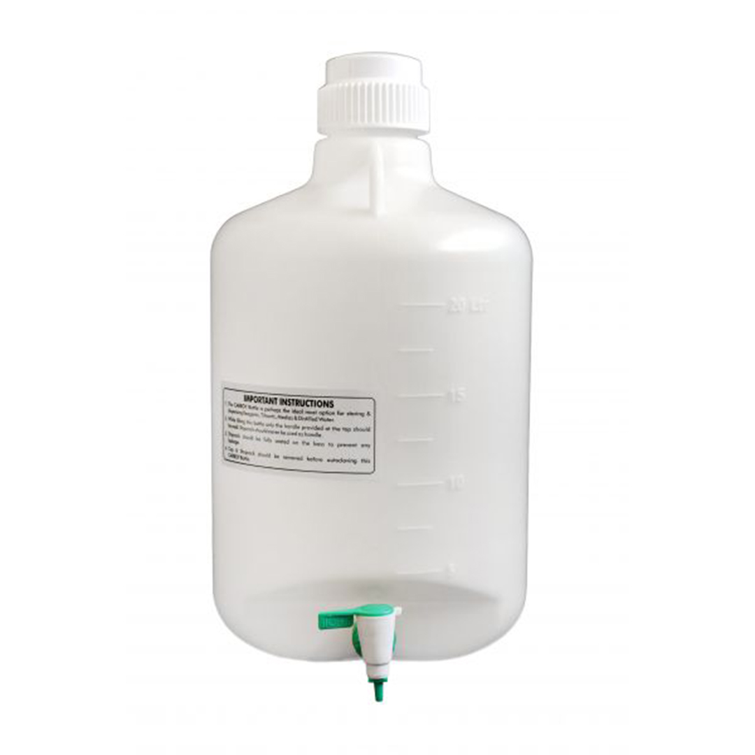 Buy Carboy Bottle with Stopcock, 20 Liter Capacity, White Premium ...