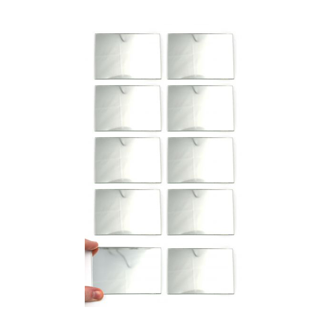 Buy 10 Pack Rectangular Plano Glass Mirror, 4" x 3" - 2.5mm Thick ...