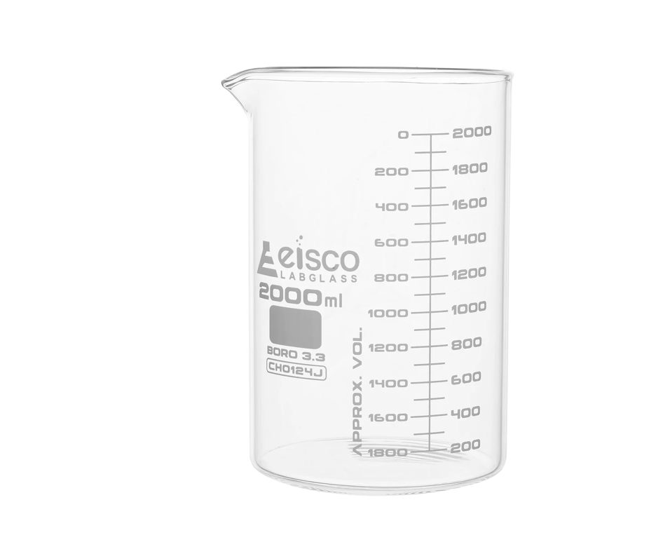 Beakers - Glass 2000ml - ASTM, Low Form, with spout, borosilicate, dual ...